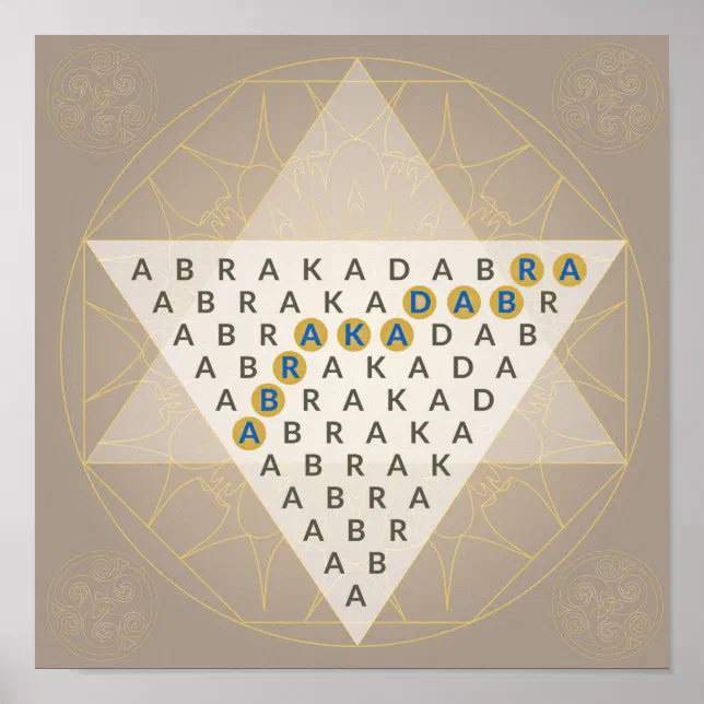 Abracadabra Magic Mantra Illustration Triangle Poster | Zazzle