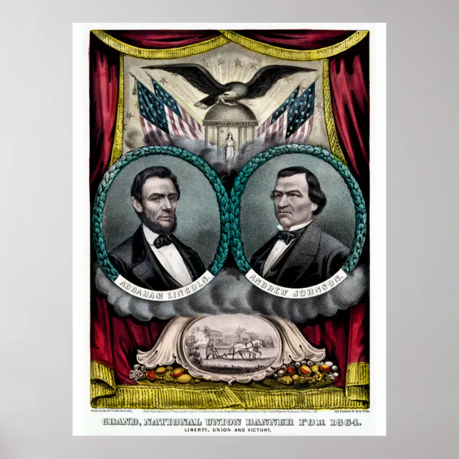 Abraham Lincoln Presidential Campaign 1864 Poster | Zazzle