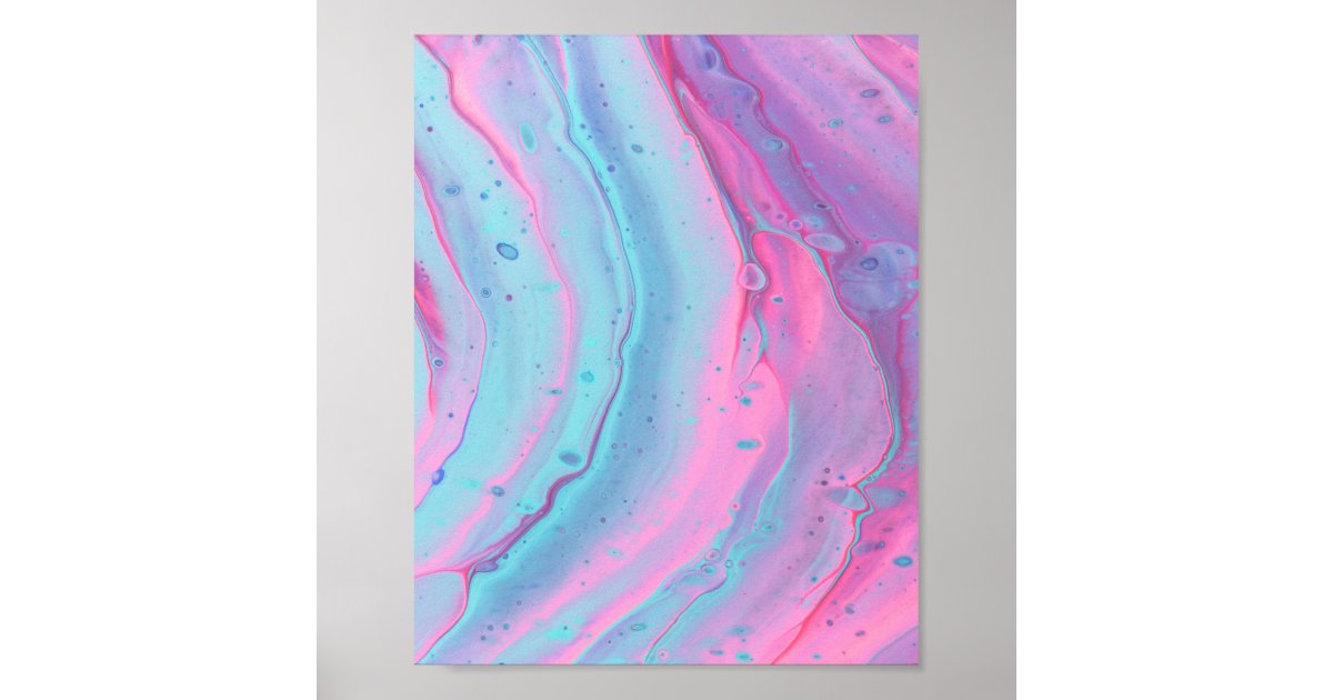 Abstract Aesthetic Vaporwave Watercolor Art Splash Poster | Zazzle