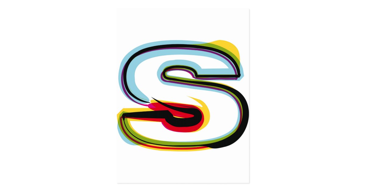 Abstract and colourful letter S Postcard | Zazzle.co.uk