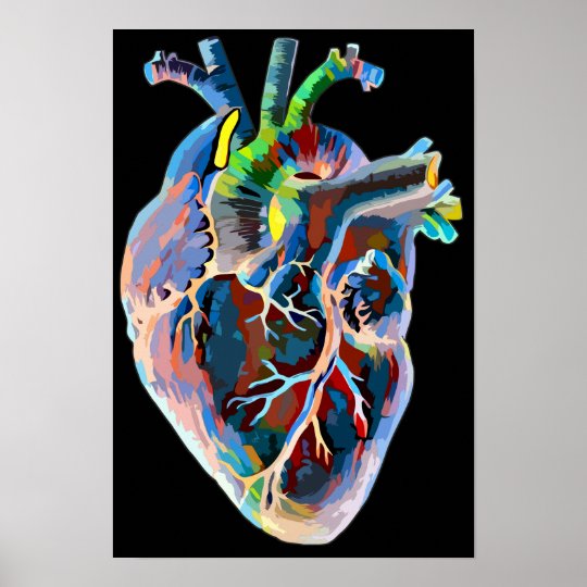 Abstract Human Anatomy biology Heart Original Art Poster | Zazzle.co.uk