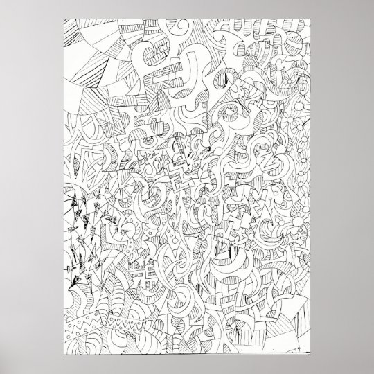 Abstract Outlines Poster | Zazzle.co.uk