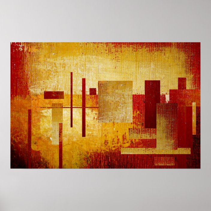 Abstract Rectangles & Squares Art Poster Print | Zazzle.co.uk
