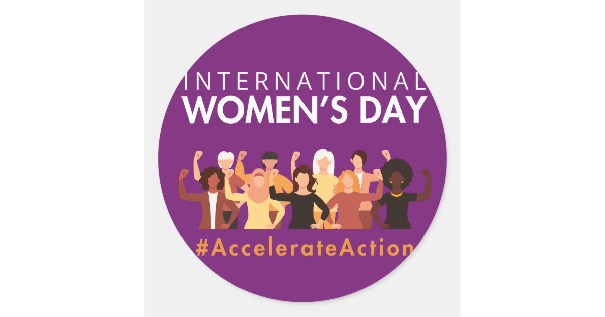 Accelerate Action International Women's Day 2025 Classic Round Sticker ...