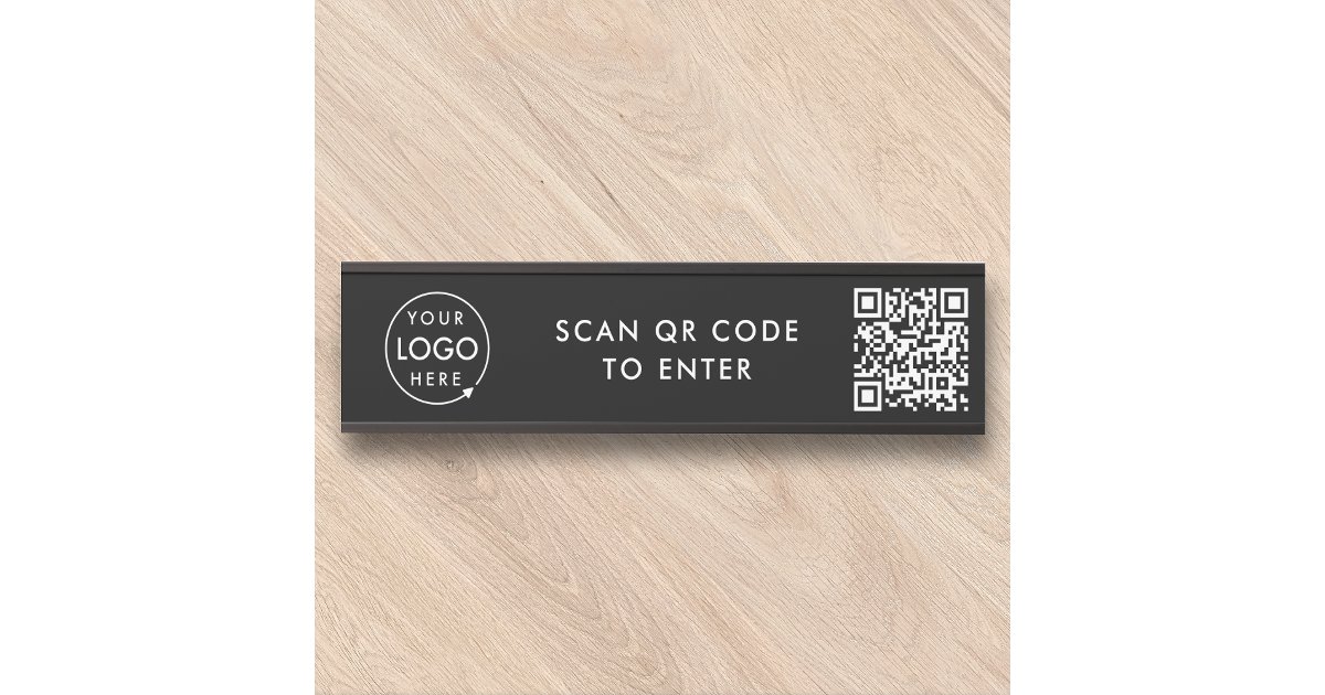 Access Control | QR Code Door Lock Security Black Door Sign | Zazzle