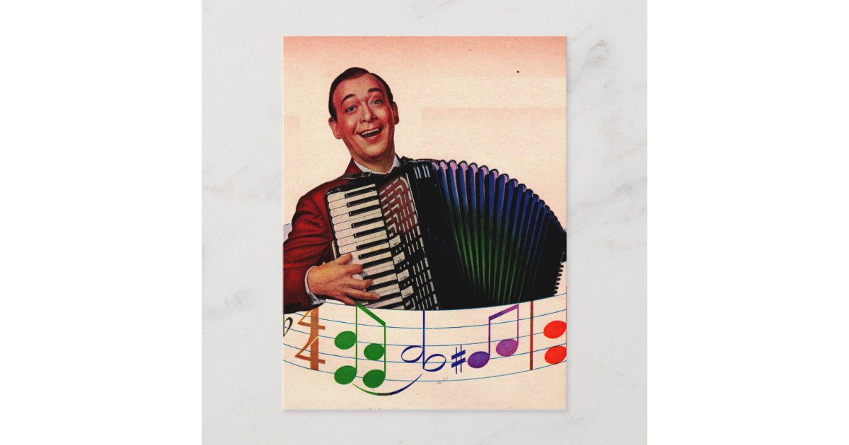 accordion player postcard | Zazzle