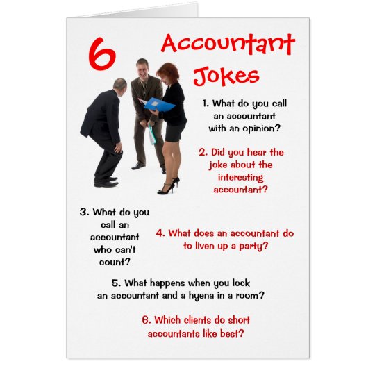 Accountant - 6 Accountant Jokes Funny Birthday Card | Zazzle.co.uk