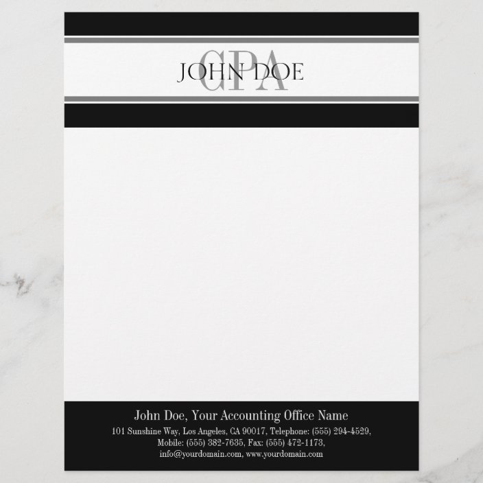 Accountant CPA Letterhead Matches BusinessCard | Zazzle.co.uk