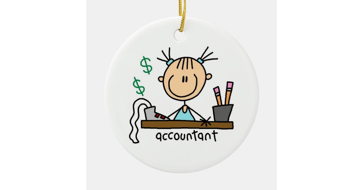 Accountant Stick Figure Ceramic Tree Decoration | Zazzle