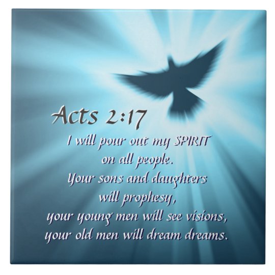 Acts 2:17 I will pour out My Spirit, Bible Verse Tile | Zazzle.co.uk