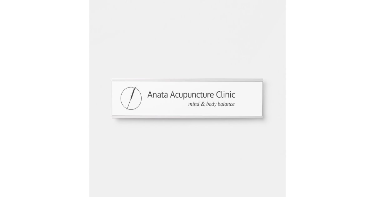Acupuncture Needle Logo Door Sign | Zazzle