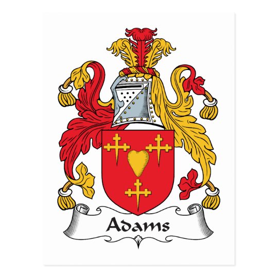 Adams Family Crest Postcard | Zazzle.co.uk