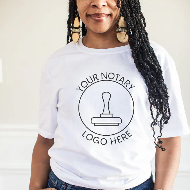 Add Logo Minimal QR Promotional Notary Custom T-Shirt | Zazzle