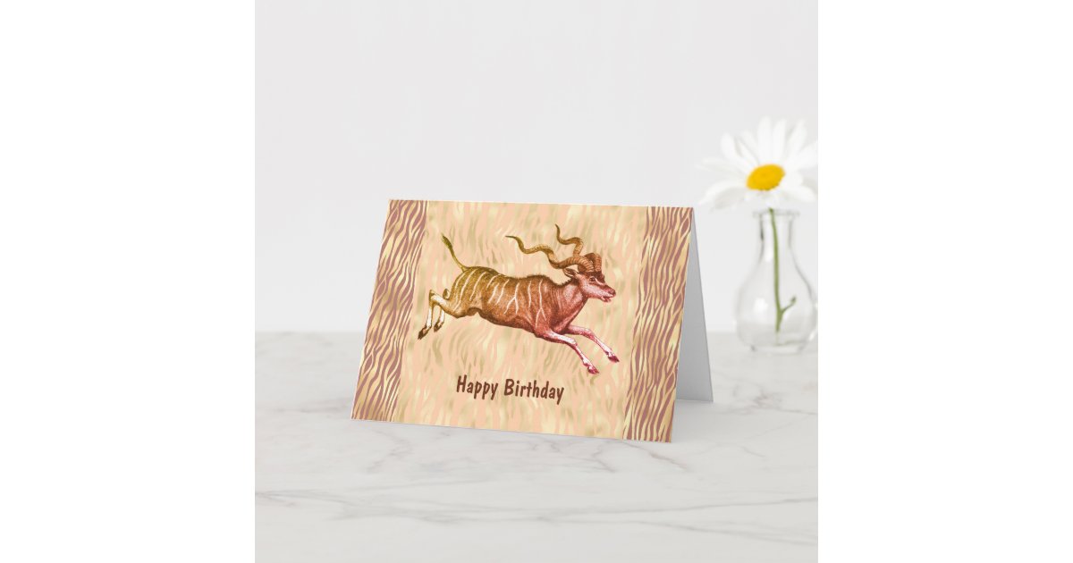 Addax - Antelope Birthday to Wild Crazy Friend Card | Zazzle
