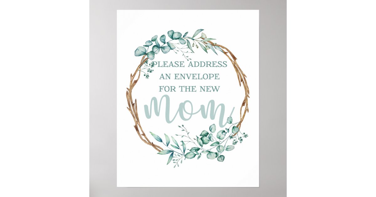 Address and Envelope Baby Shower Sign | Zazzle