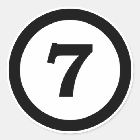 Number Seven Stickers & Labels | Zazzle UK