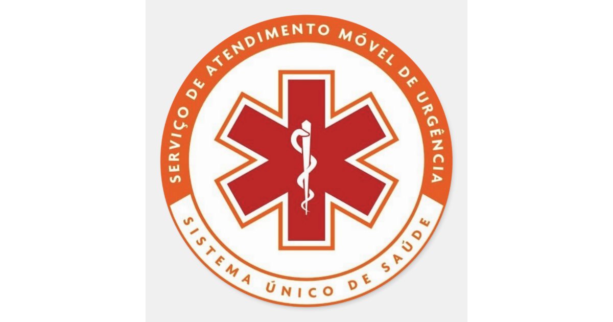 Adhesive SAMU symbol 192 Classic Round Sticker | Zazzle