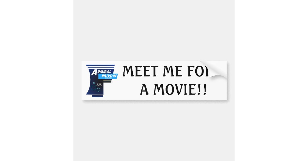 Admiral Drive-In Theatre Logo Bumper Sticker | Zazzle