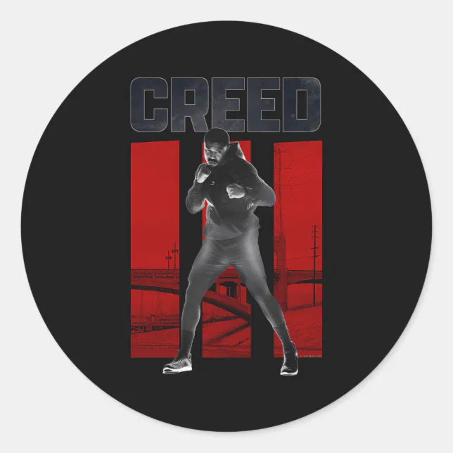 Adonis Creed Pose With Iii Red Classic Round Sticker | Zazzle