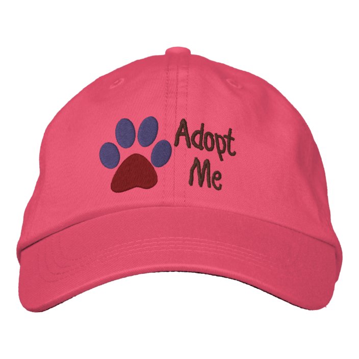 Adopt Me PawPrint Animal Adoption Embroidered Hat | Zazzle.co.uk