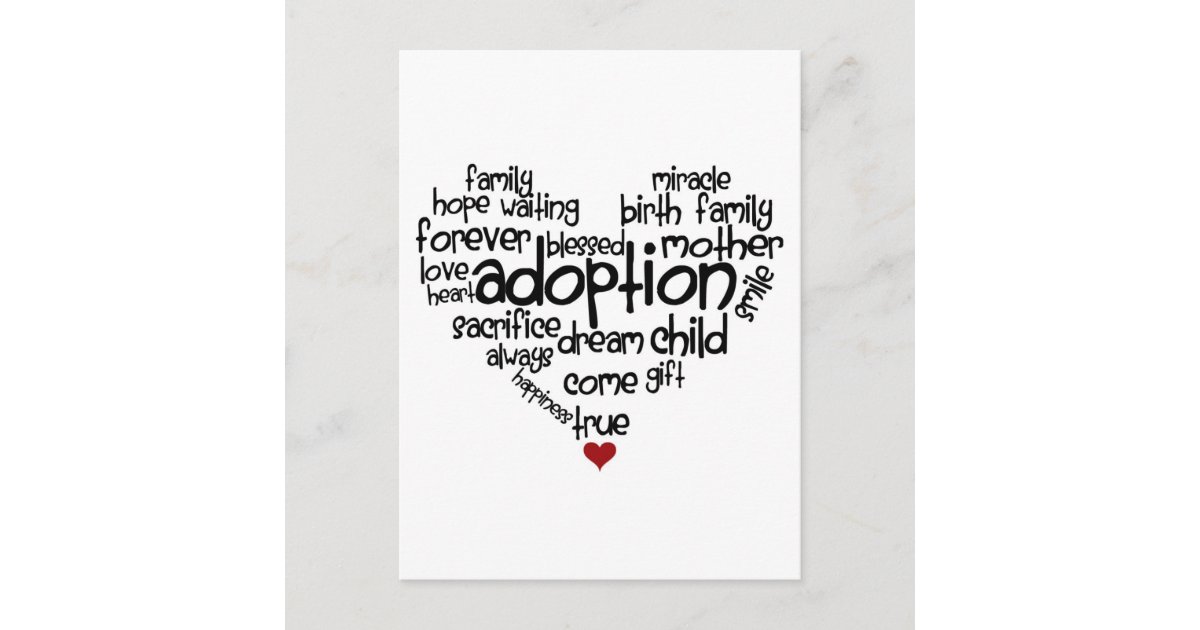 Adoption-words Postcard | Zazzle