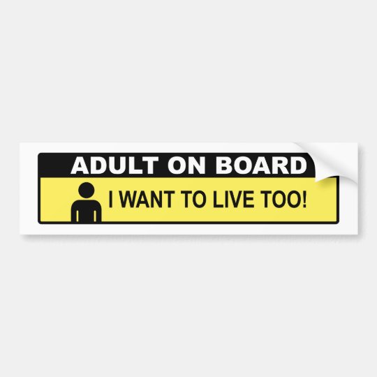 Adult On Board Bumper Sticker | Zazzle.co.uk