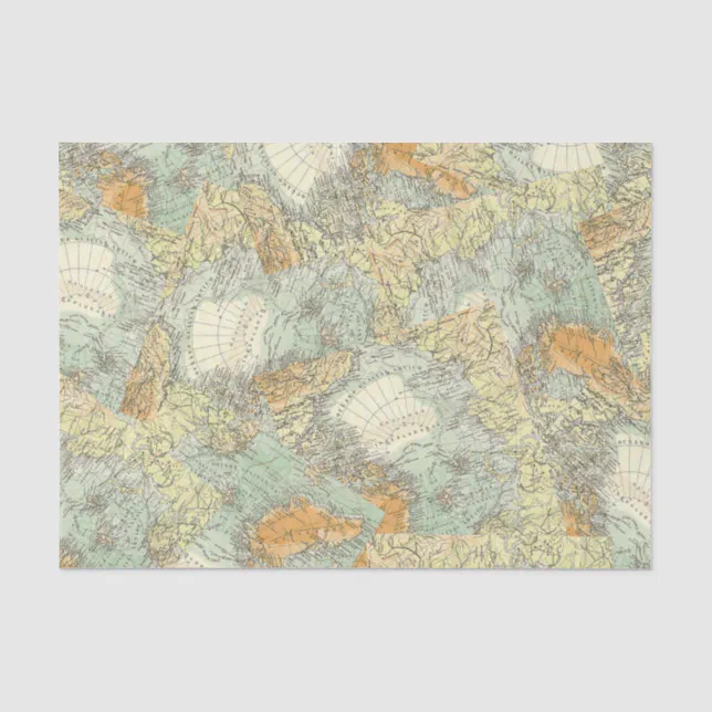 Adventure Old Vintage Map Decoupage Tissue Paper | Zazzle