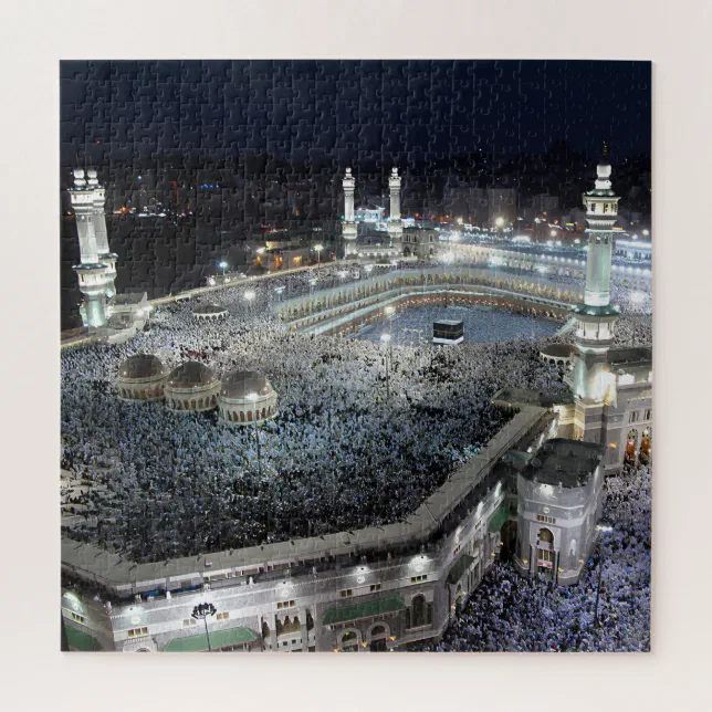 Aerial View of Hajj Pilgrims at the Kaaba, Mecca Jigsaw Puzzle | Zazzle