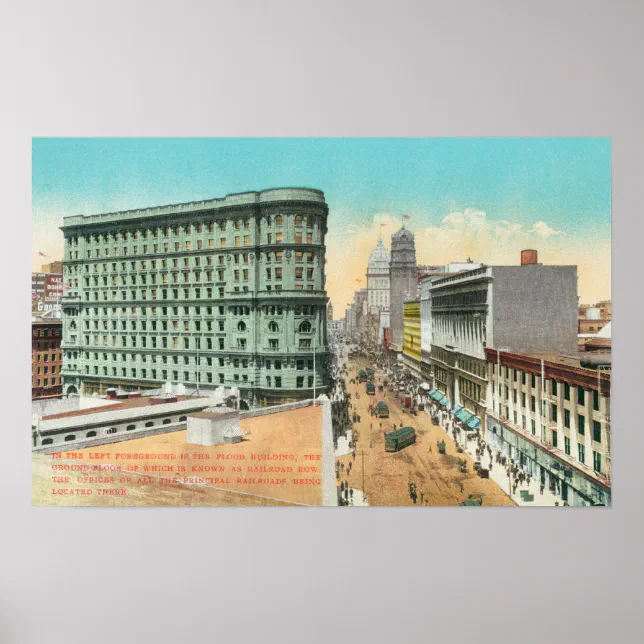 Aerial View of the Flood Building Poster | Zazzle