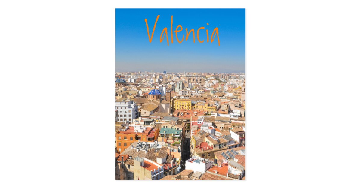 Aerial view of Valencia, Spain Postcard | Zazzle.co.uk