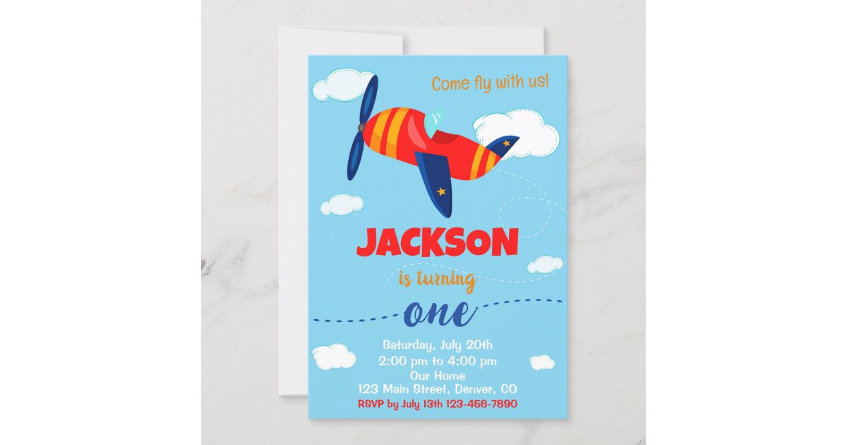 Aeroplane birthday invitation Pilot party invite | Zazzle