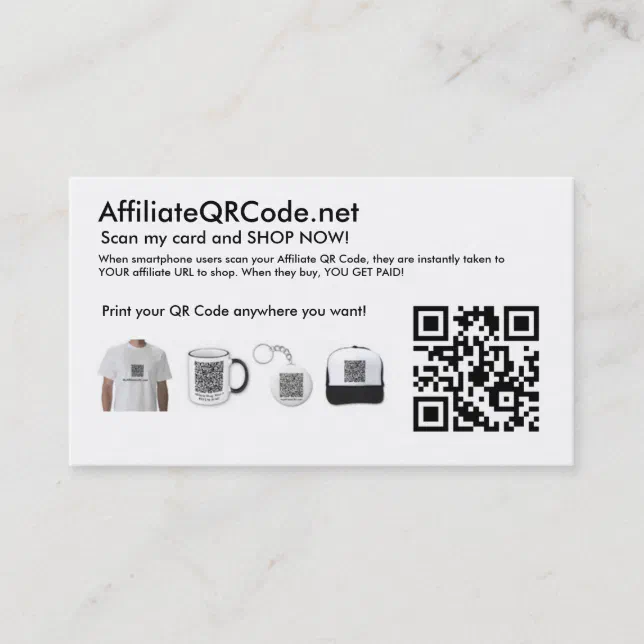 Affiliate QR Code Business Cards | Zazzle