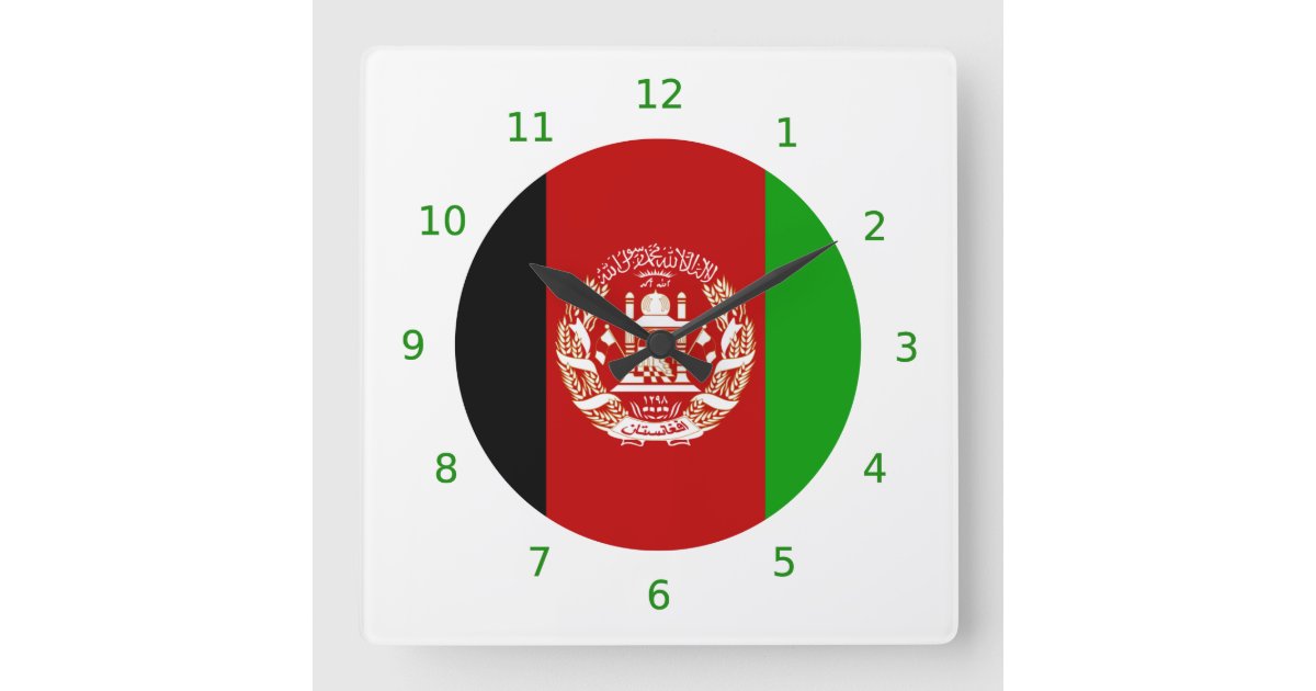Afghan flag Wall Clock | Zazzle