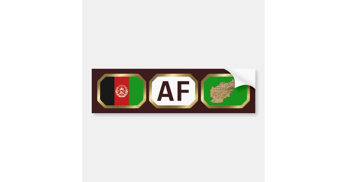 Afghanistan Flag Map Code Bumper Sticker | Zazzle