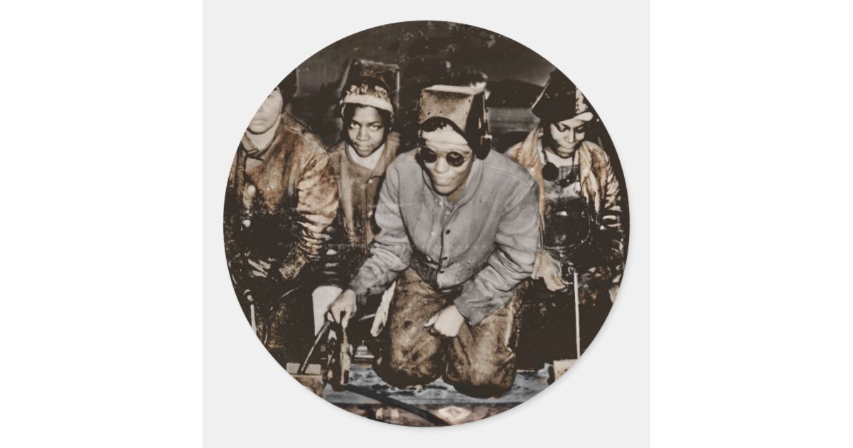 African American Steelworkers WWII Classic Round Sticker | Zazzle