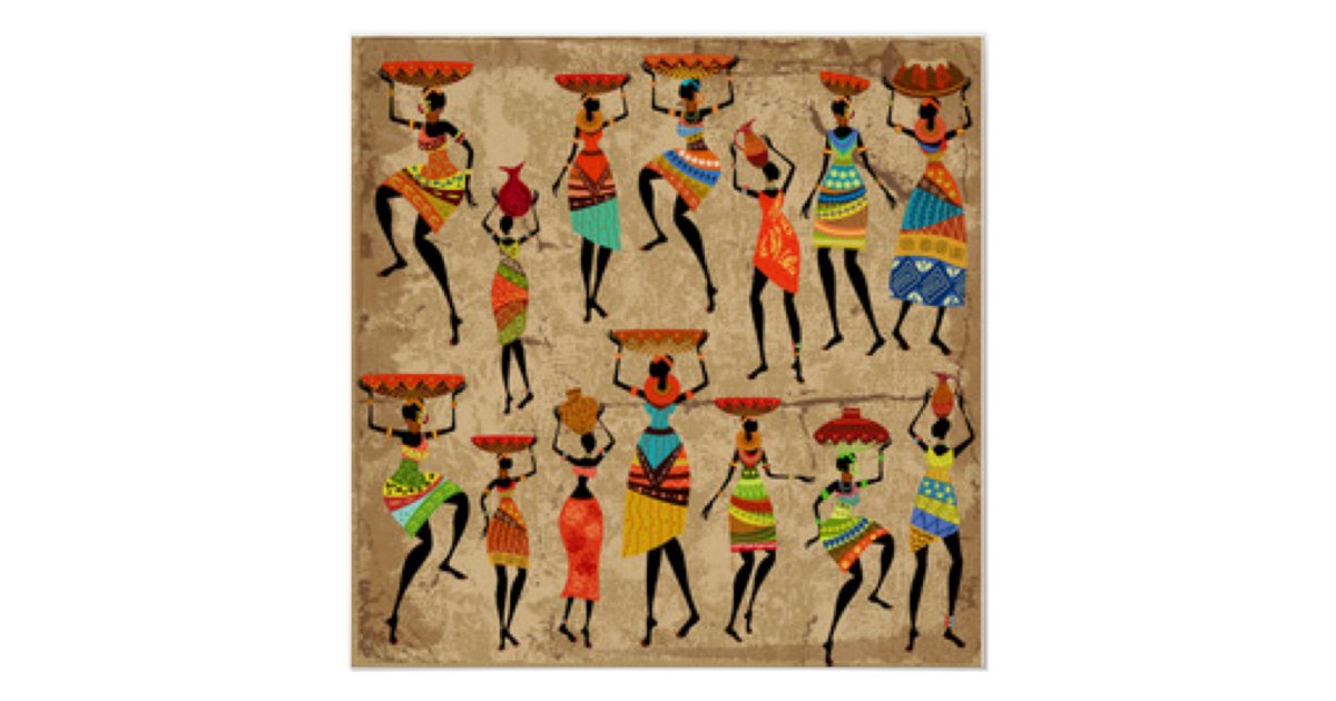 African Dancing Ladies Poster | Zazzle