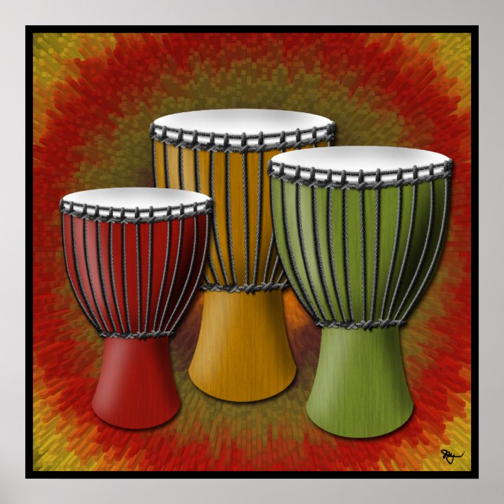 African Djembe Drum Poster | Zazzle