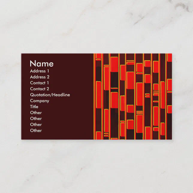 African Textile Inspired Abstract Business Card | Zazzle