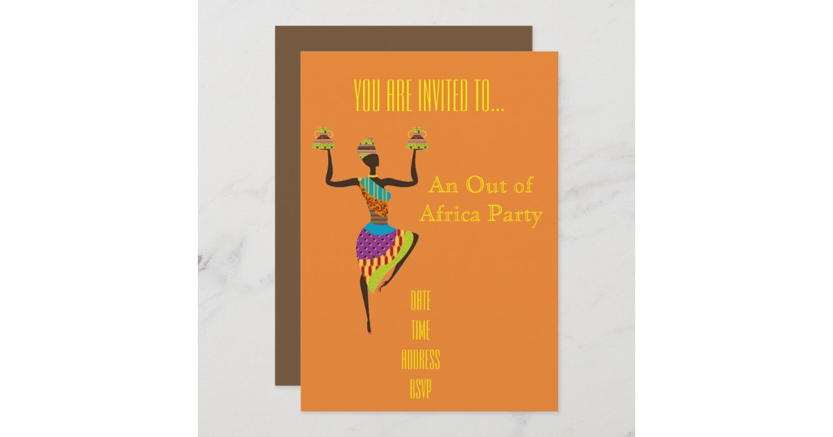 African themed Out of Africa party Invitation | Zazzle