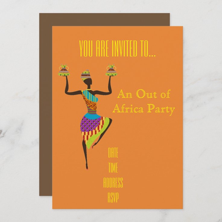 African themed Out of Africa party Invitation | Zazzle