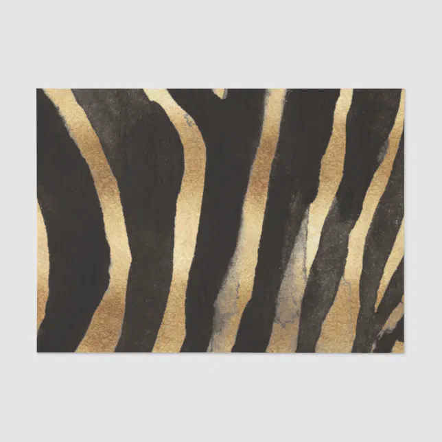 African Wild Painted Golden Zebra Stripes Tissue Paper | Zazzle