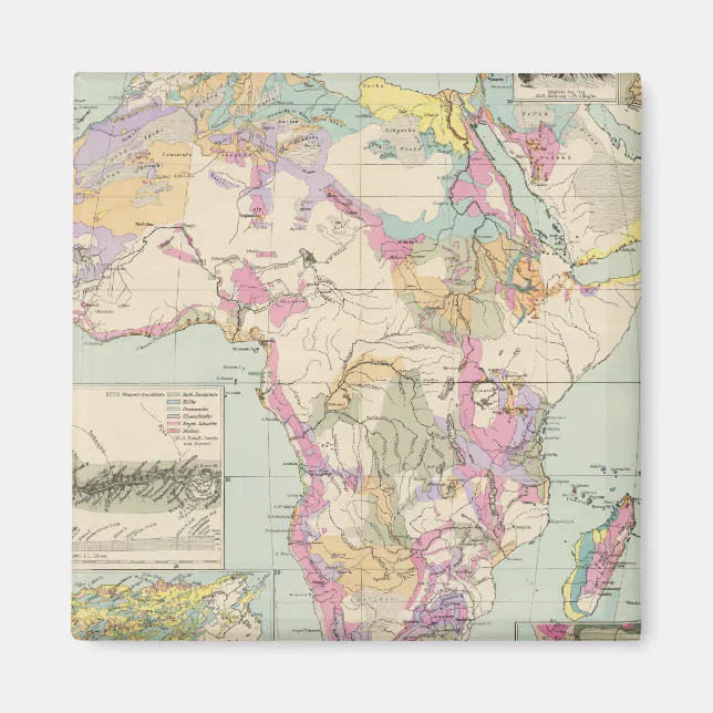 Afrika - Atlas Map of Africa Magnet | Zazzle