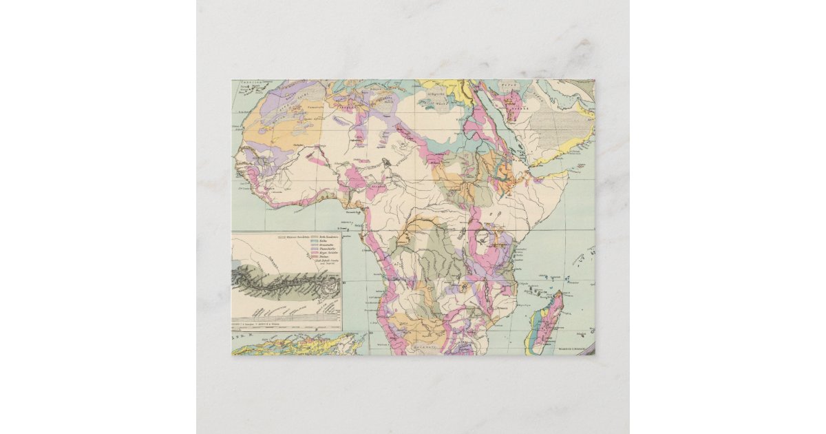 Afrika - Atlas Map of Africa Postcard | Zazzle
