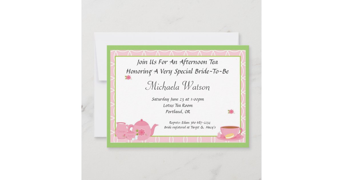 Afternoon Tea Invitation | Zazzle