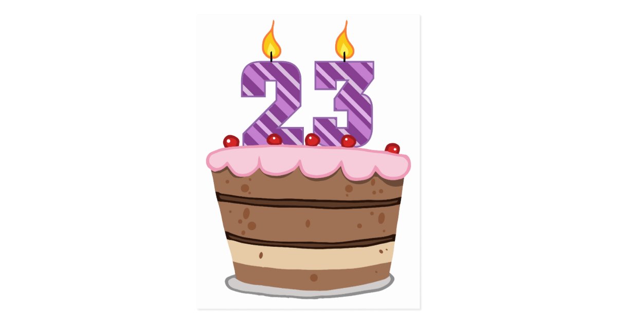 Age 23 on Birthday Cake Postcard | Zazzle.co.uk