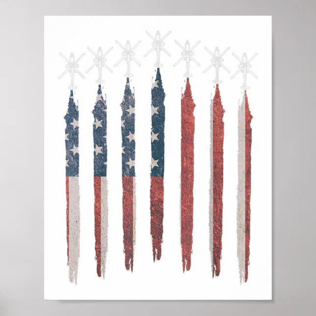 AH64 Apache Helicopter American Flag Apache Squadr Poster | Zazzle