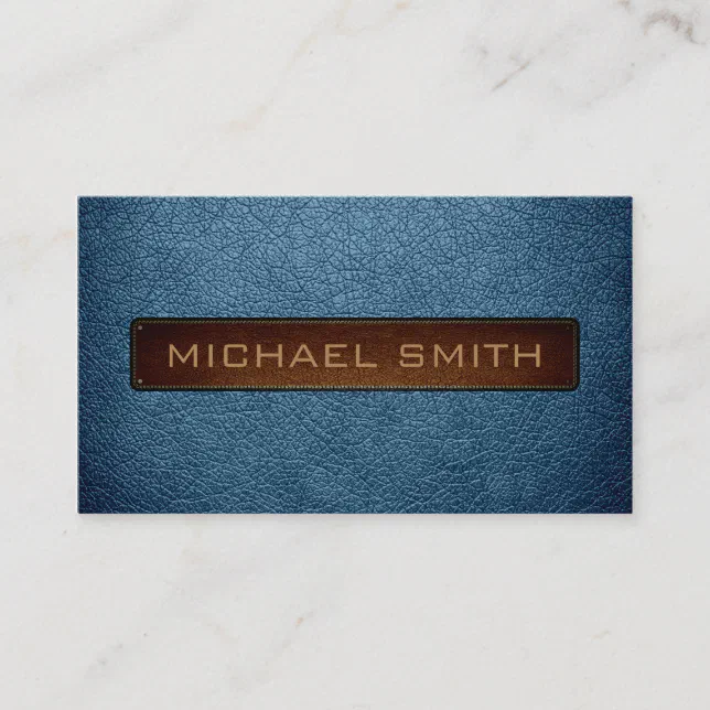 Air Force blue (RAF) Leather Look Professional Business Card | Zazzle
