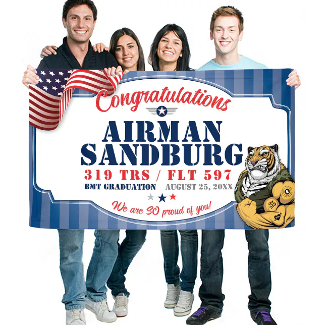 Air Force Graduation 321 TRS Tigers Mascot 3x5' Banner | Zazzle