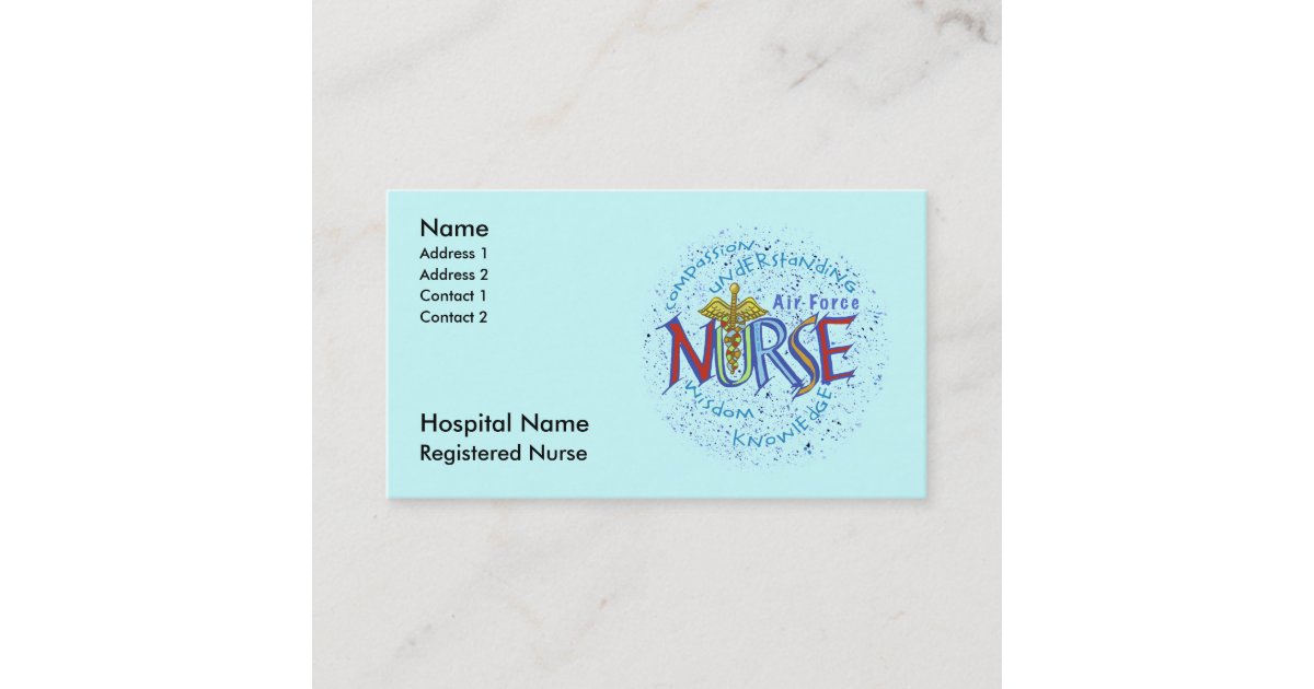Air Force Nurse Motto custom name business cards | Zazzle
