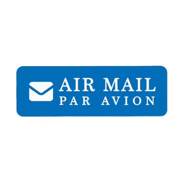 AIR MAIL PAR AVION 手紙 エアメールシール mail letter ラベル | Zazzle
